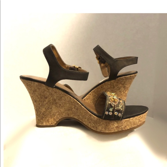 FIONI Clothing | Shoes | Fioni Brown Cork Wedge Sandals | Poshmark